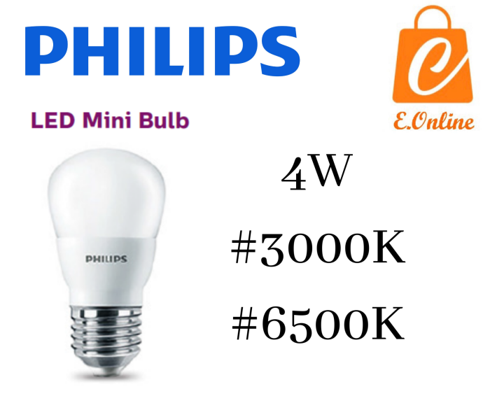 PHILIPS MINI LED BULB 4W E27 (3000K / 6500K) | Lazada