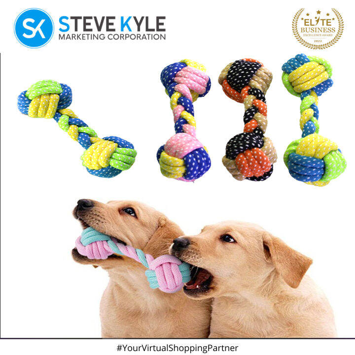 Rope Dog Tug Toys Puppy Chew Braided Pets Dogs Training Plush Bite ...