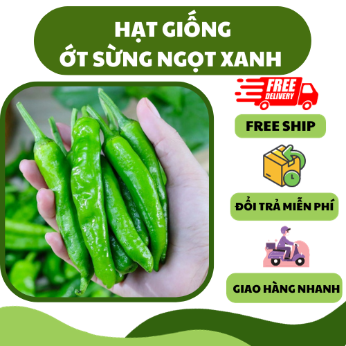 Hạt giống ớt sừng ngọt xanh Hàn Quốc (10 hạt) - nhiều dinh dưỡng, chịu ...