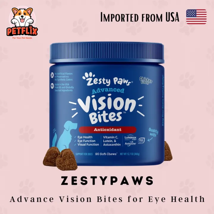 Zesty Paws Advance Vision Bites for Senior Dogs Eye Health with Lutemax ...