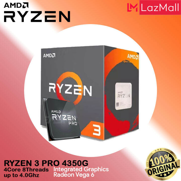 AMD Ryzen 3 PRO 4350G with integrated graphics Radeon vega 6 | 4000 Series Desktop Processors 4 ...
