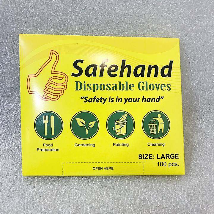 100pcs Safehand Disposable Clear Plastic Hand Gloves | Lazada PH