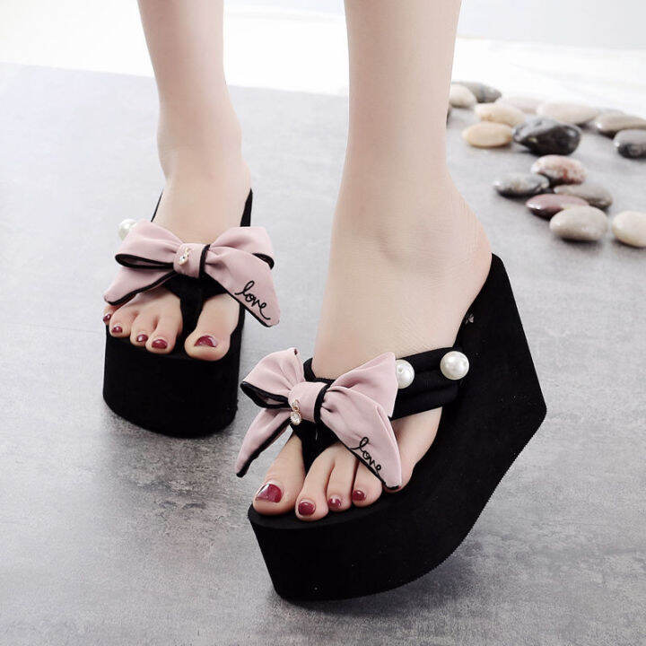 Mga tsinelas na pambabaeng fashion sa tag-araw na wedge na takong at ...