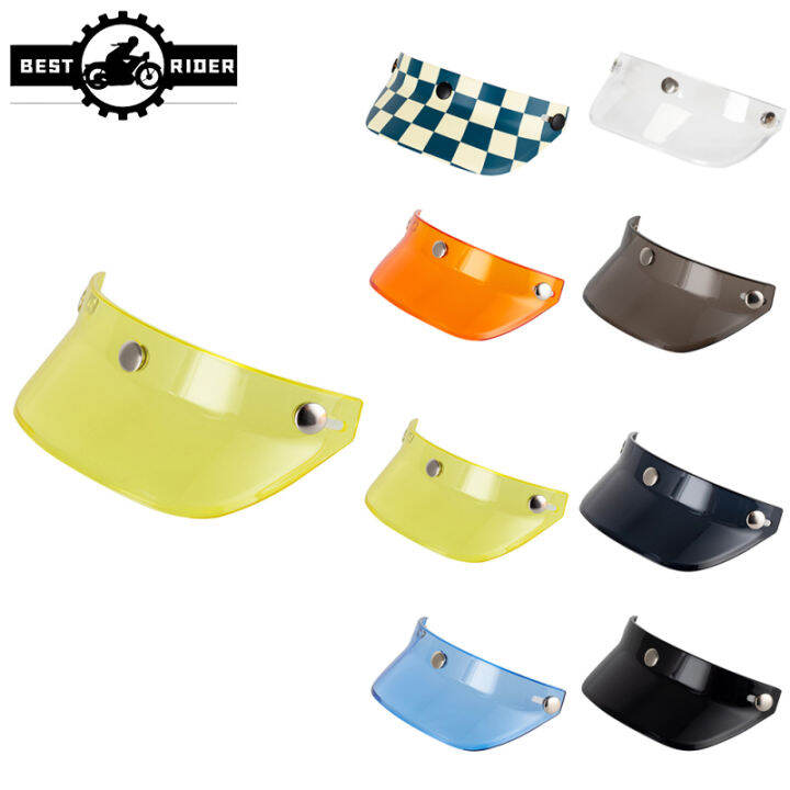 Motorcycle Helmet Sun Shade Protector 3 Snap-Button Retro Open Face ...