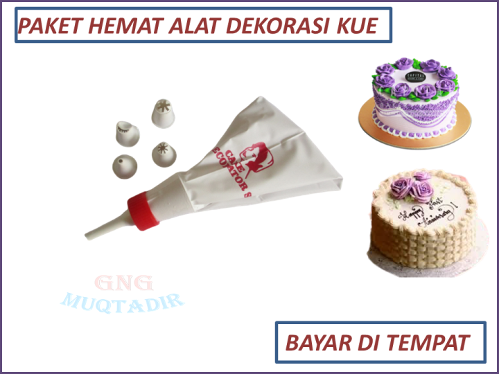 SPUIT PLASTIK /DEKOR KUE 5 IN 1 / DEKORASI KUE / CAKE DECORATOR SET ...