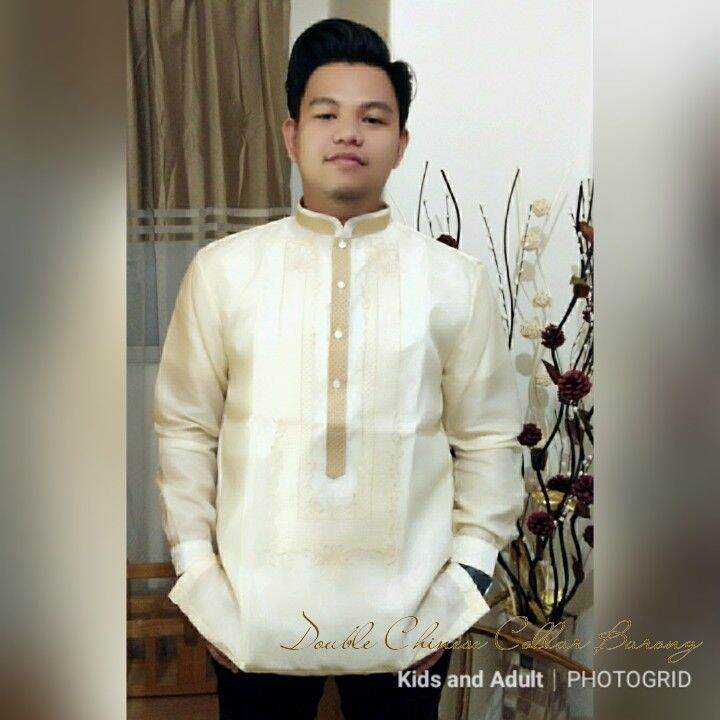 BARONG FOR MEN DOUBLE COLLAR CHINESE BARONG | Lazada PH