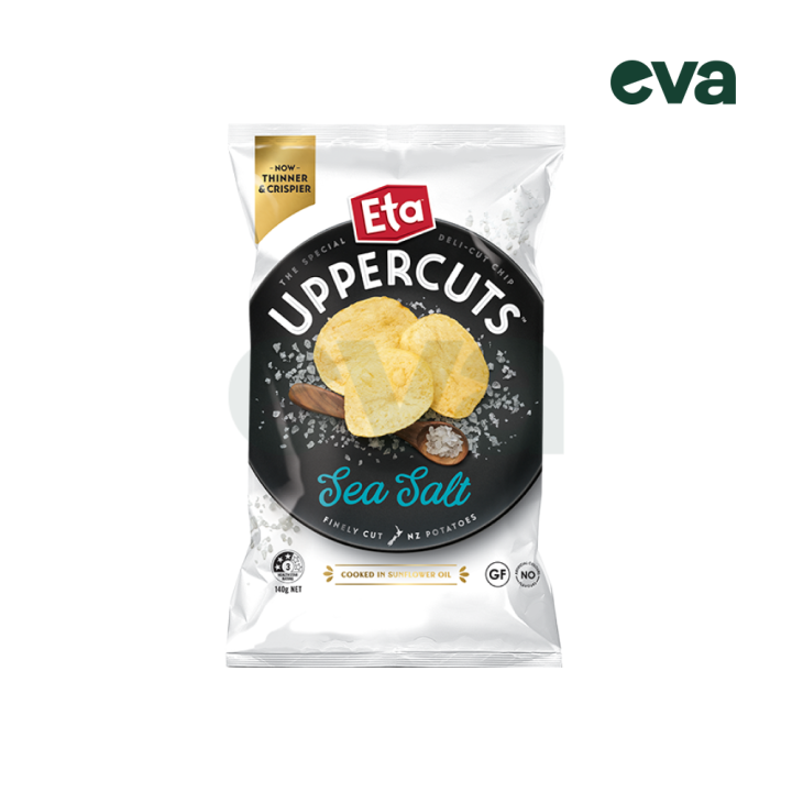 (NZ MADE) ETA NZ UPPERCUTS DELI CUT SEA SALT CRISPS CHIPS 140G | Lazada