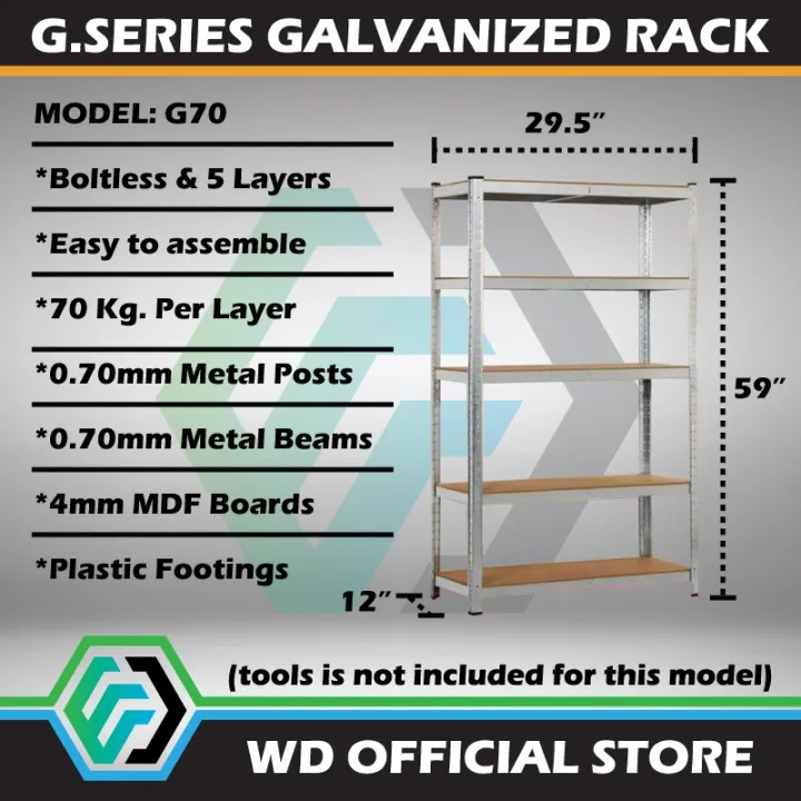 Boltless Galvanized Metal Rack Storage Organizer Shelf 5 Layers The New ...