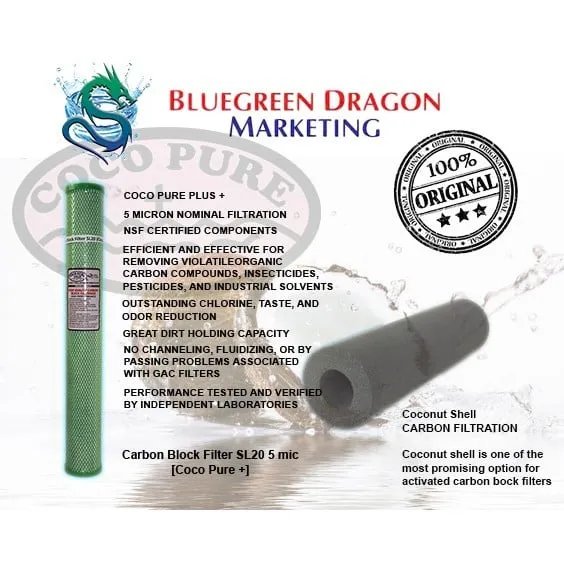 Original Coco Pure Carbon Block Filter SL20 | Lazada PH