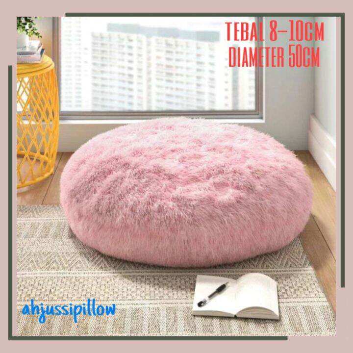 Bantal Bulat Alas Duduk Bulu Rasfur Import / Bantal Bulat Lesehan ...