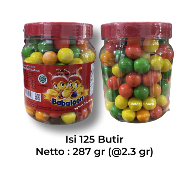 Permen Karet Toples Babaloon Babalon Rasa Buah isi 125 Pcs by Jadoel ...