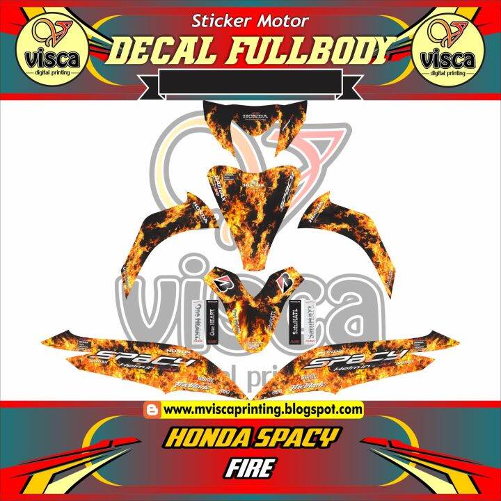 Decal Spacy Grafiss Decal Honda Spacy Decal Stiker Spacy Fullbody FIRE ...