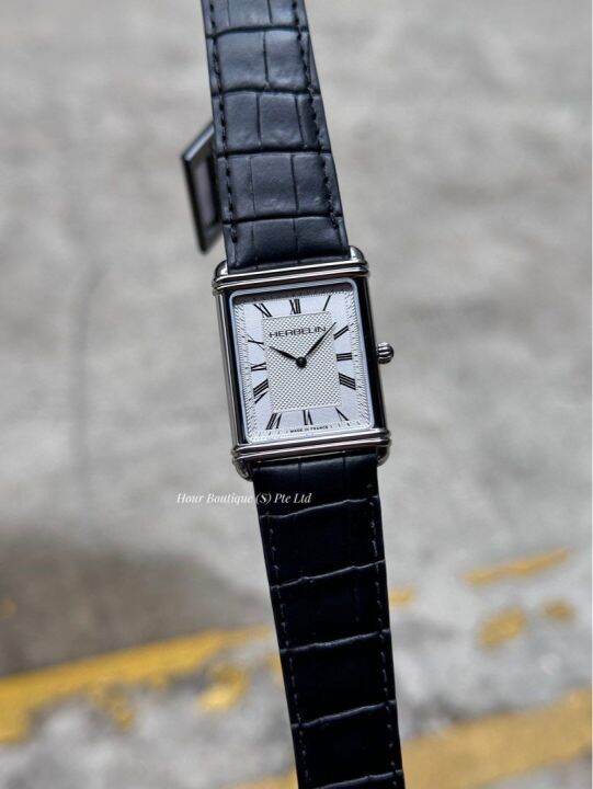 Michel Herbelin Art Deco Rectangular Roman Index Men's Quartz Watch ...