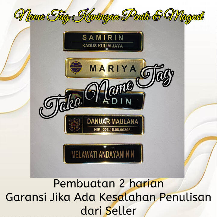 Papan Nama Dada Name Tag Kuningan | Lazada Indonesia