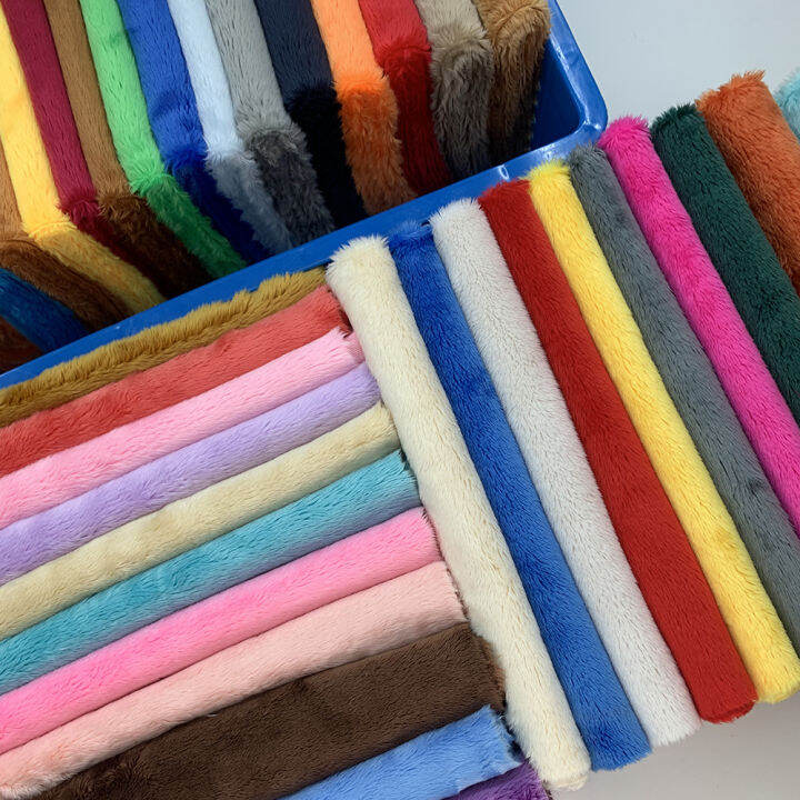 ZYFMPTEX Short Plush Fabric 100 Polyester Mixed Color Short Plush ...