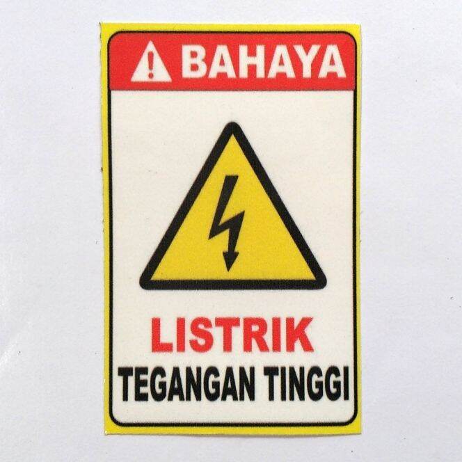 stiker listrik tegangan tinggi bahaya sticker K3 kabel listrik panel ...