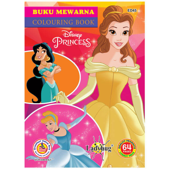 Disney Princess Colouring Book 64 Pages B6 Size ED 45 | Lazada