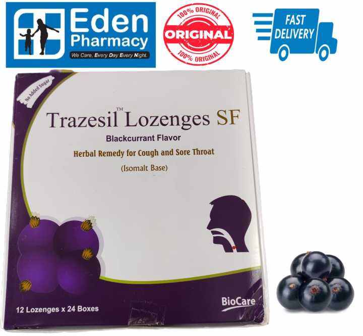 Trazesil Lozenges SF Black Currant Flavor (24x12's) | Lazada