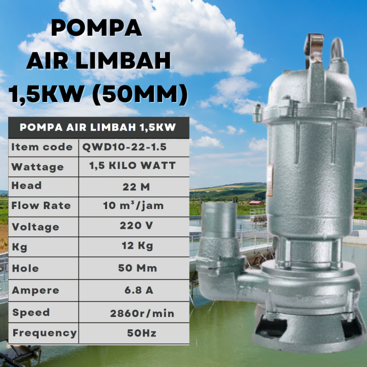 Pompa Air Celup Limbah Pompa Celup Pemotongan 1,1Kw 1,5Kw | Lazada ...