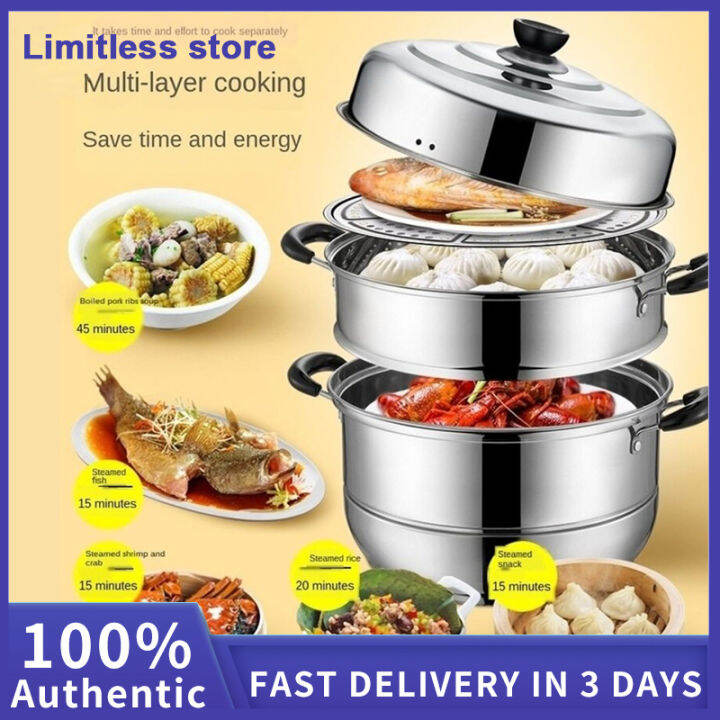 Multifunctional 3 Layer Stackable Steamer Heat Resisting Stainless ...