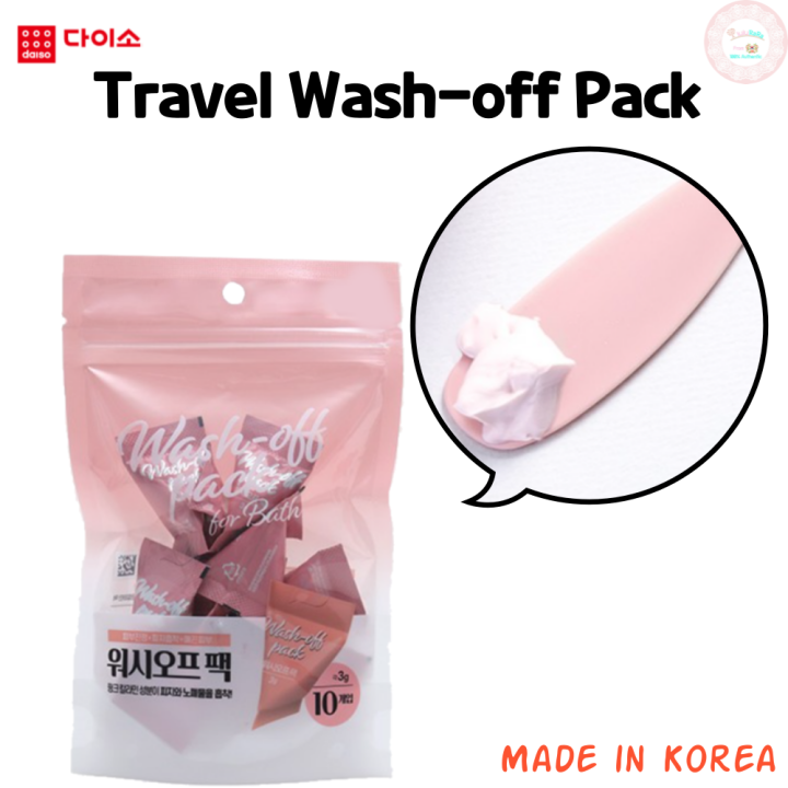 Daiso Korea Mini Travel Wash-Off Pack Paket Wajah Pelembab Pack Sekali ...