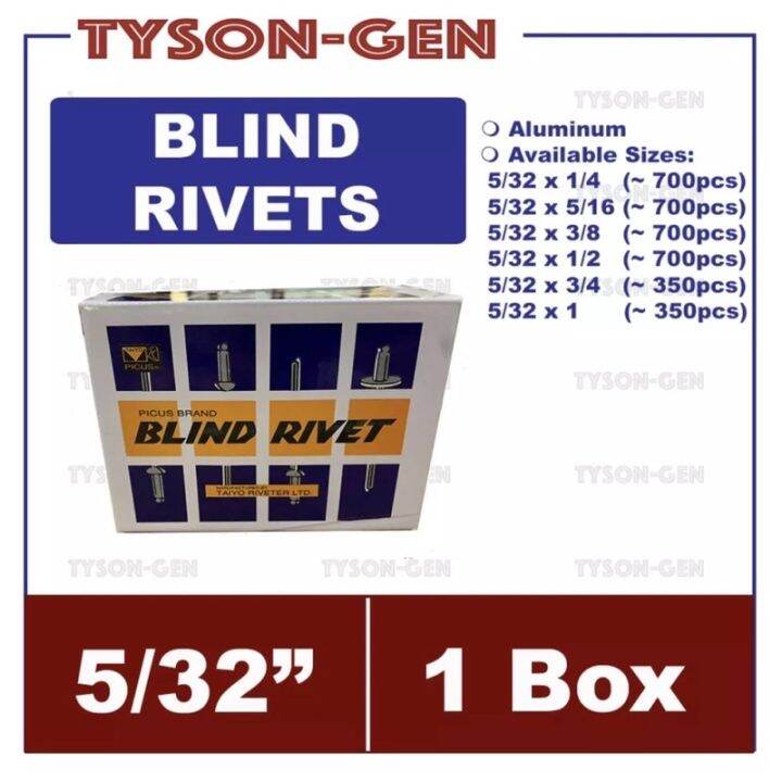 Blind Rivets 5/32” x 1/4” to 1” - Aluminum 1 box | Lazada PH