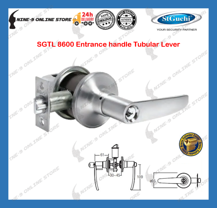 St Guchi SGTL 8600 SN Tubular Lever Cylindrical Cylinder Door Lock ...