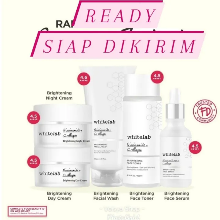 Paket Whitelab Brightening / Acne + Face Serum Krim Set Wajah Muka ...