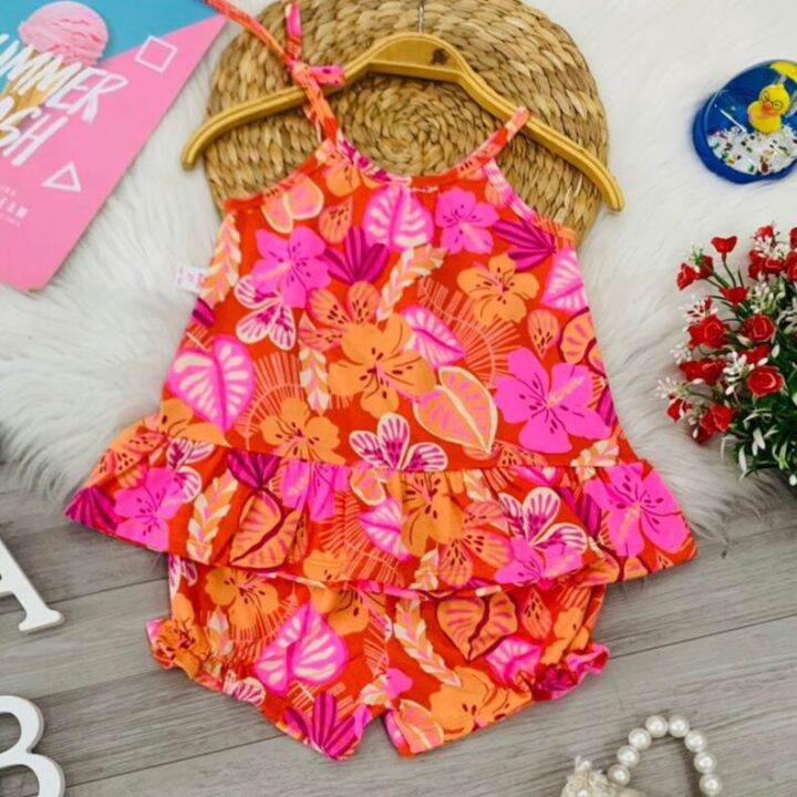 Cotton Summer Terno set for Kids Girl 1-5yo | Lazada PH