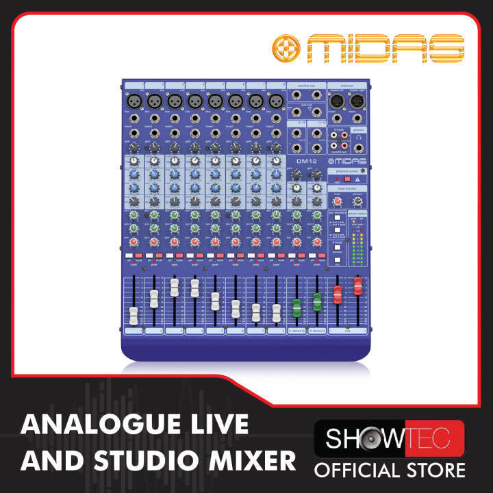 MIDAS DM12 12 Input Analogue Live and Studio Mixer with Midas ...