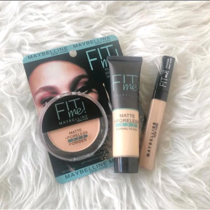 Bedak + Foundation + Concealer Maybelline Fit me! Makeup Set Maybelline ...