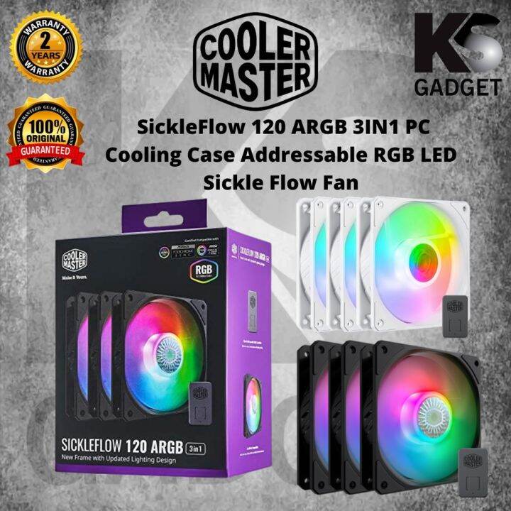 Cooler Master SickleFlow 120 ARGB 3IN1 PC Cooling Case Addressable RGB ...