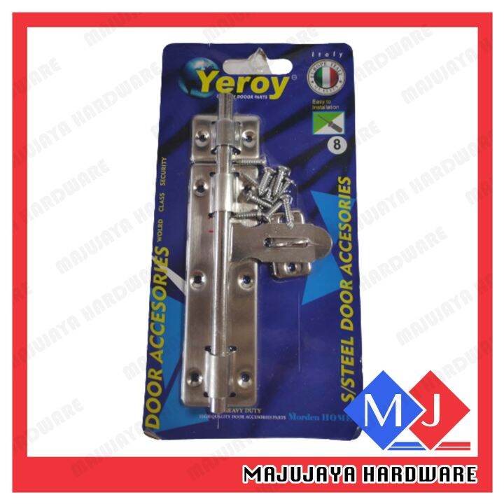 YEROY 8" Stainless Steel Door Bolt With Padlock Holder Hinge Lock Bolt ...