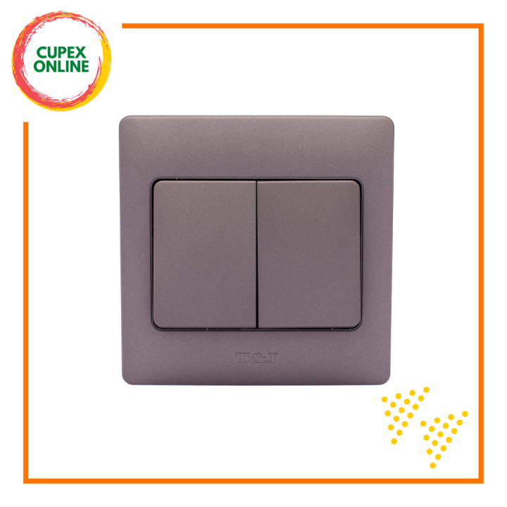 T&J Radiance Switch 16A 2G 2W Titanium/White | Lazada
