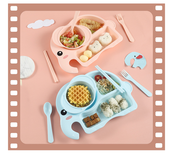 *READY STOCK* 6pcs children dining sets plastic Cartoon Kid Plate Set ...