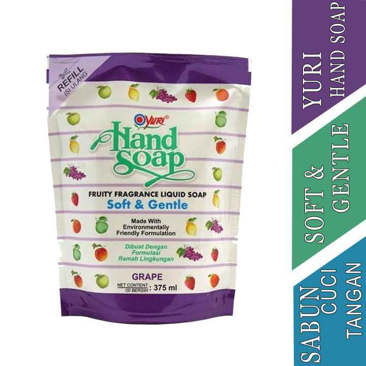 Sabun Cuci Tangan Grape- Yuri Hand Soap- Soft & Gentle- 375ml | Lazada ...