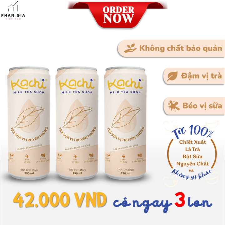 Trà Sữa Lon Kachi: Vị truyền thống - Thể tích 250mil | Lazada.vn