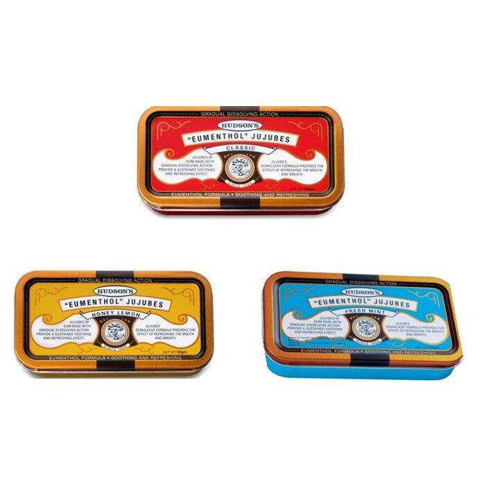 HUDSON'S EUMENTHOL JUJUBES TIN 50G | Lazada