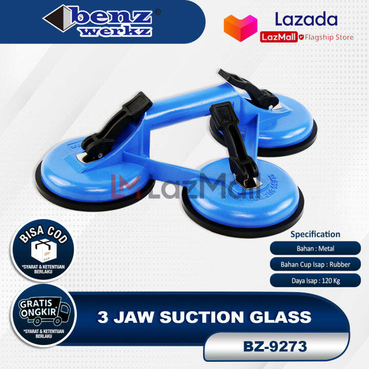 Benz Werkz kop kaca 3 kaki body metal - Glass suction cup 3 jaws - Alat ...