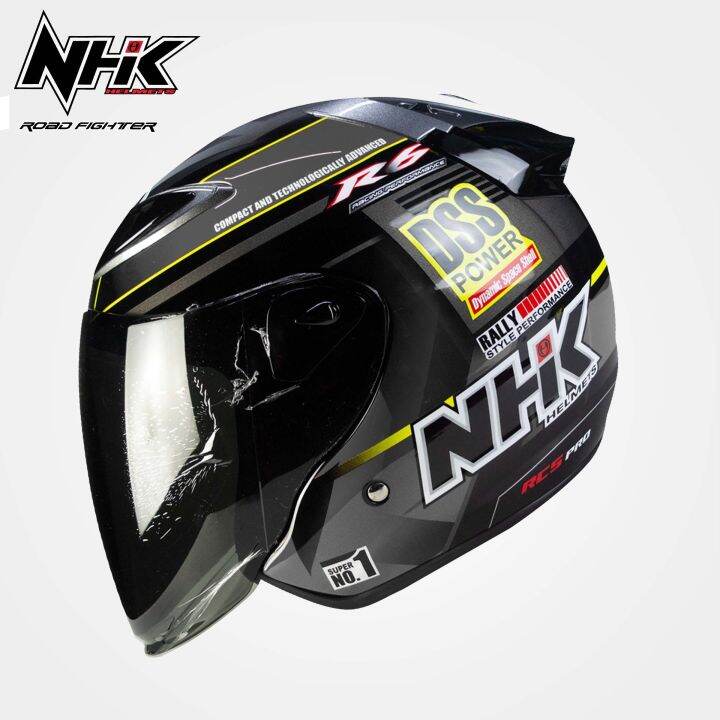 NHK Helmets R6 Rally #2 Black Open Face Single Visor | NHK Helmets ...