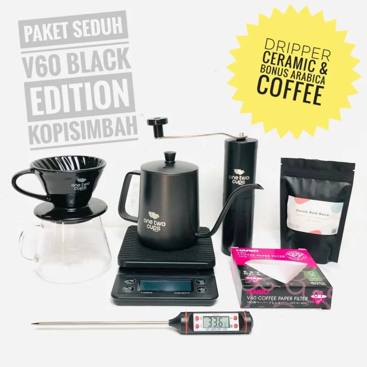 Paket Seduh V60 Black Edition Alat Seduh Pembuat Kopi V 60 Home Coffee ...