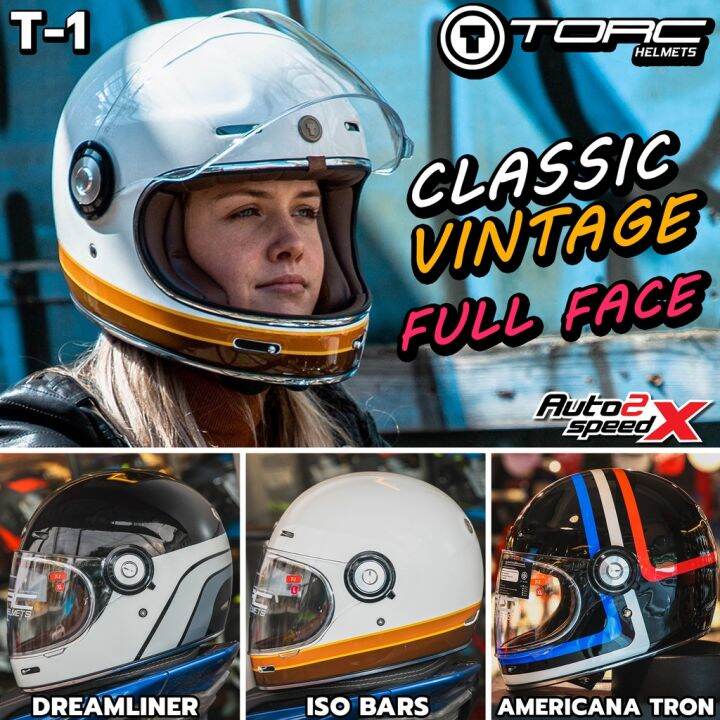 หมวกกันน็อค TORC T1 สไตล์คลาสสิค วินเทจ แบรนด์ USA | Lazada.co.th