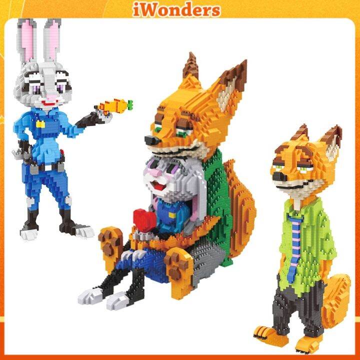 LEGO Zootopia Nick Judy Rabbit Cute Cartoon DIY Puzzle Assembled Toy ...