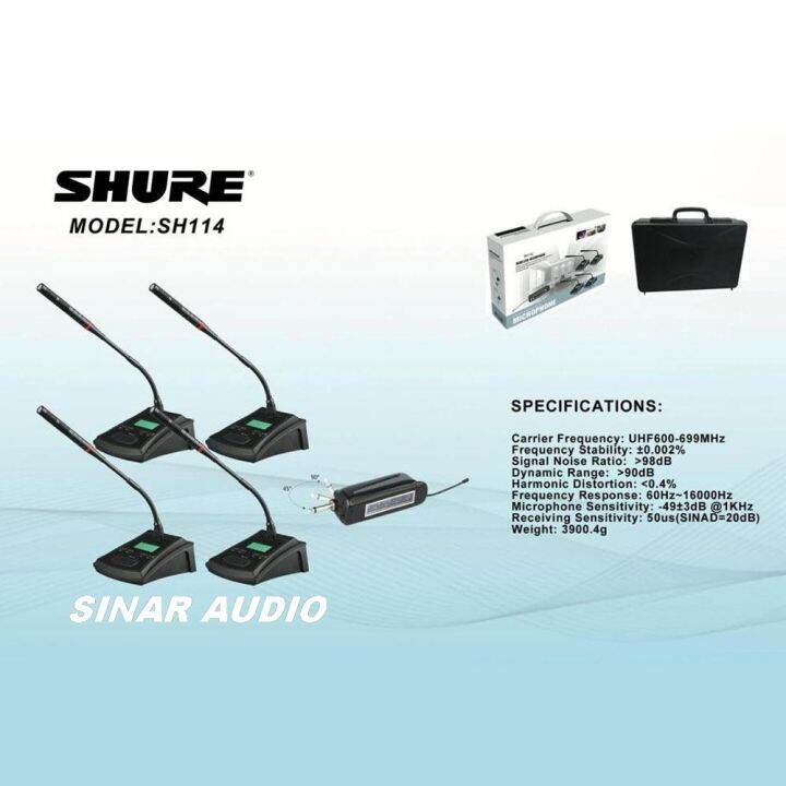 Mic Meja Wireless SHURE SH 114 Microphone - Multi Channel | Lazada ...