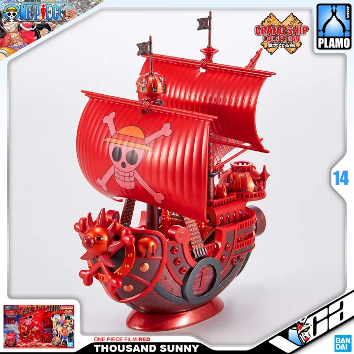 ⭐️ BANDAI ONE PIECE GRAND SHIP COLLECTION THOUSAND SUNNY FILM RED COMMEMORATIVE COLOR VER ประกอบ ...
