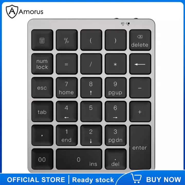 Amorus N960 28 Keys Rechargeable Bluetooth Numeric Keypad Aluminum ...