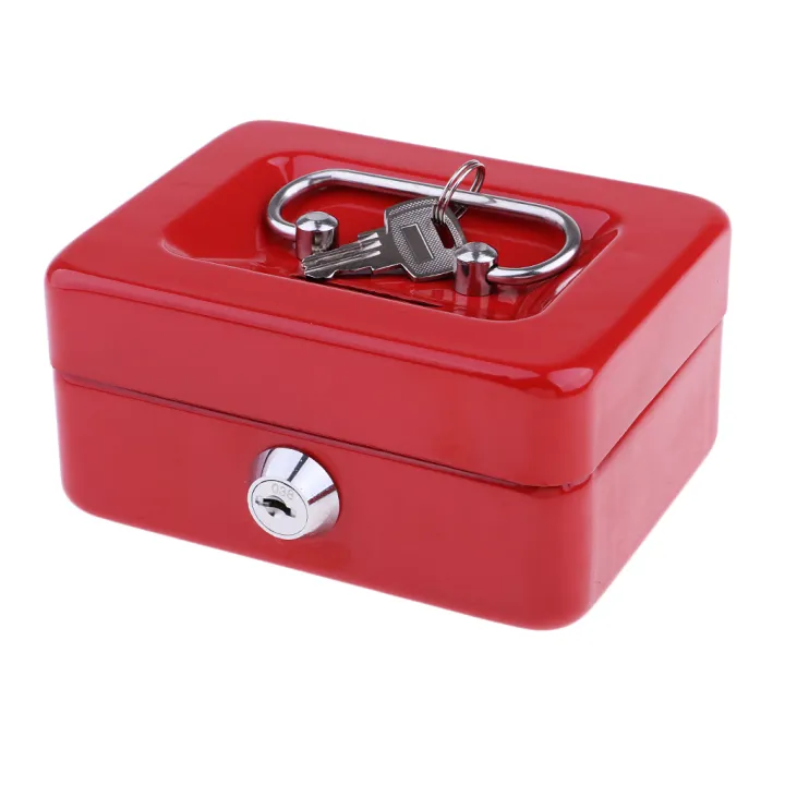 Metal Safe Storage Box Lock Container For Money Valuable Jewelry ...