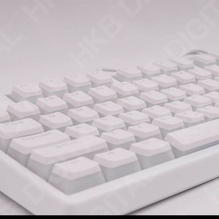 【Hulux】คีย์บอร์ด Keycaps พุดดิ้งสีขาว PBT โปร่งใส Backlight OEM 108คีย์ ...