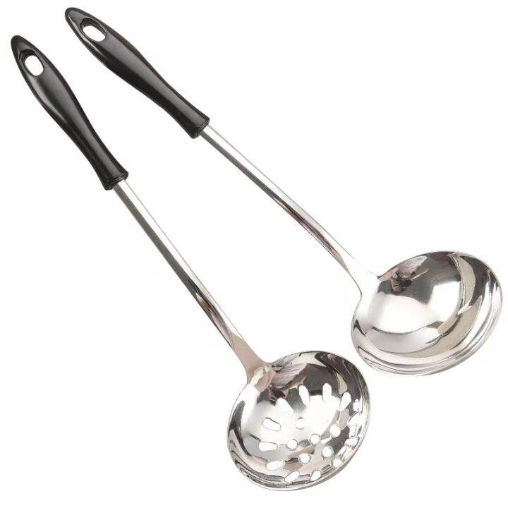 ***Ready Stock 现货💮Stainless Steel Steamboat Laddle With Black Handle ...