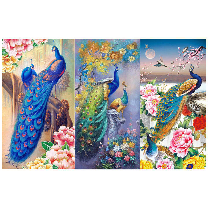 [COD Hot] ชุดงานปักครอสติชนกยูงพิมพ์ลาย11CT ด้ายฝ้ายเป็นมิตรกับ ...